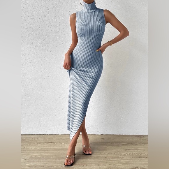 Mile High Clozet | Dresses | Turtleneck Split Thigh Tank Dress | Poshmark